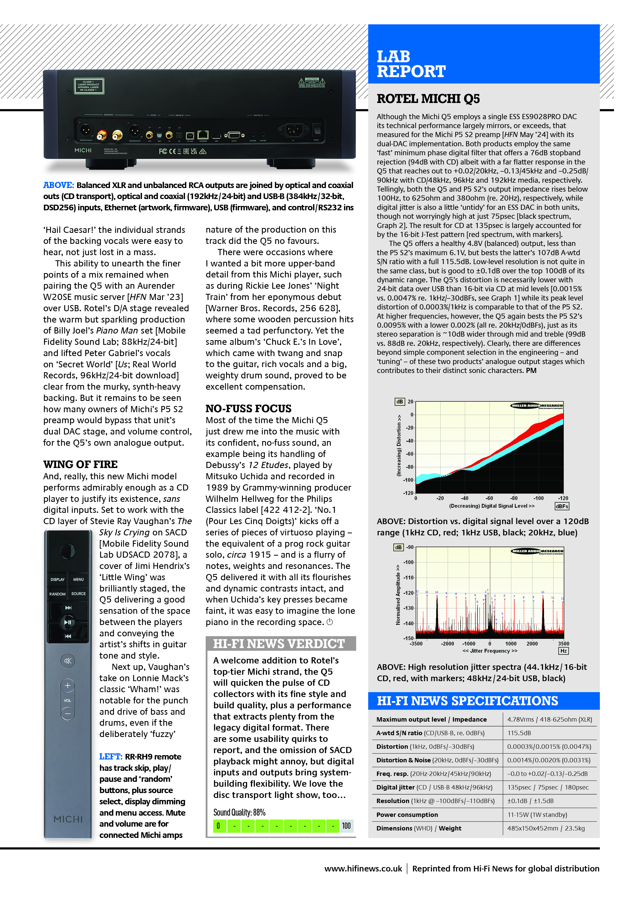Michi Q5: HiFi News Outstanding Product | Rotel